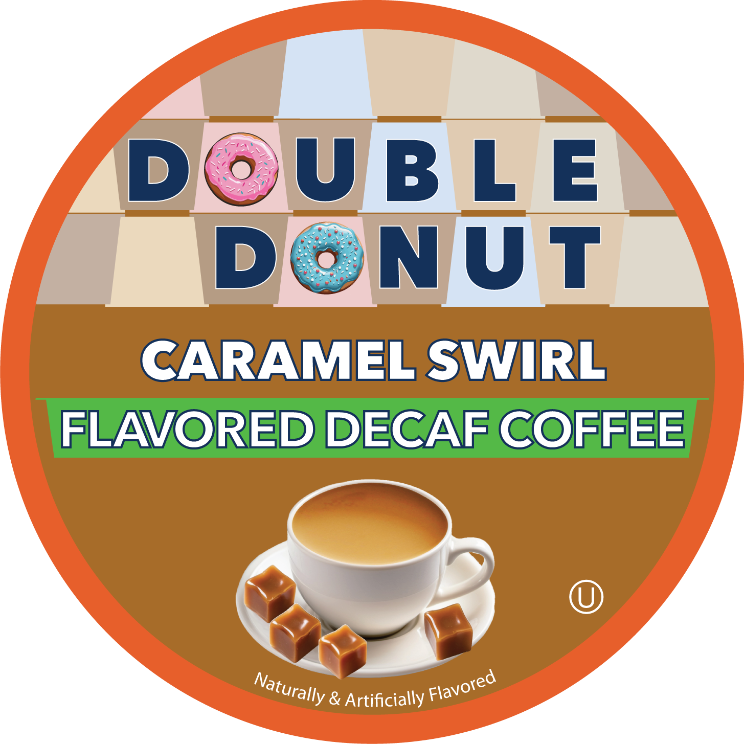 Double Donut Decaf Caramel Swirl Coffee Pods for Keurig K Cups Brewers ...